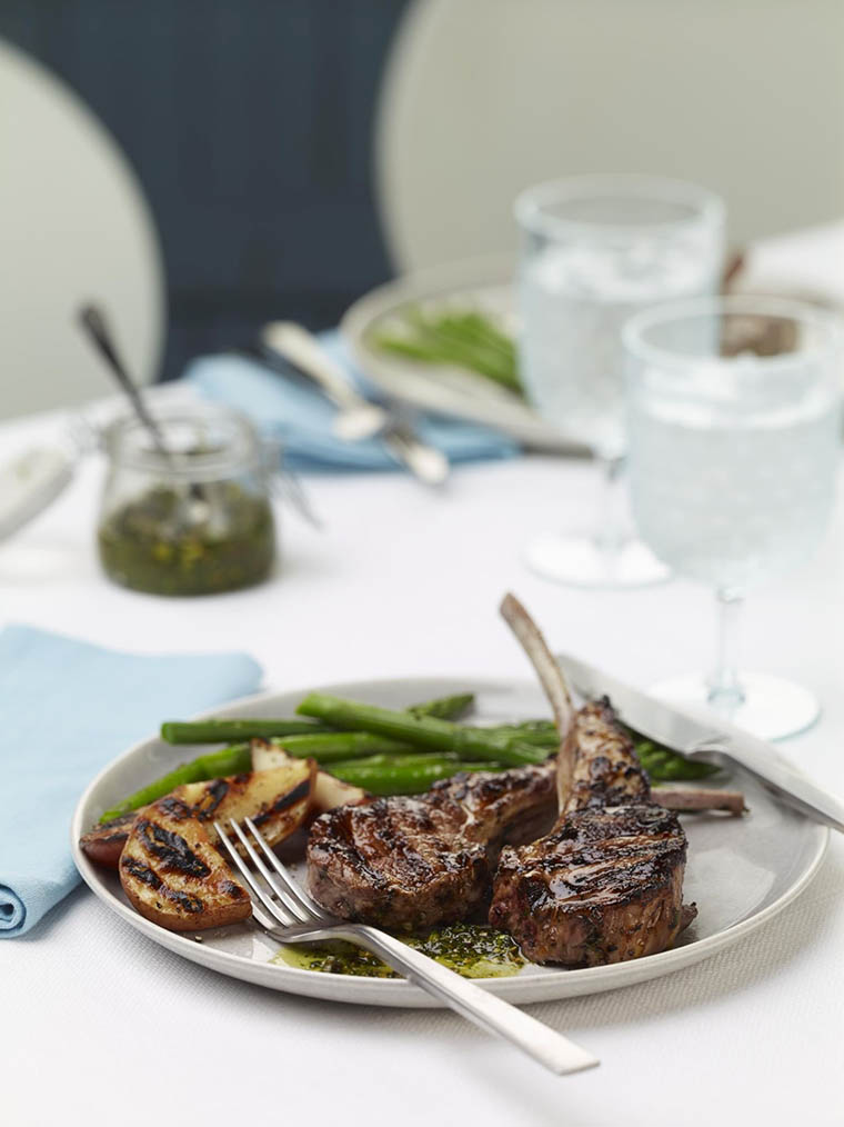Grilled Aussie lamb chops with mint-pistachio pesto | Aussie Beef ...